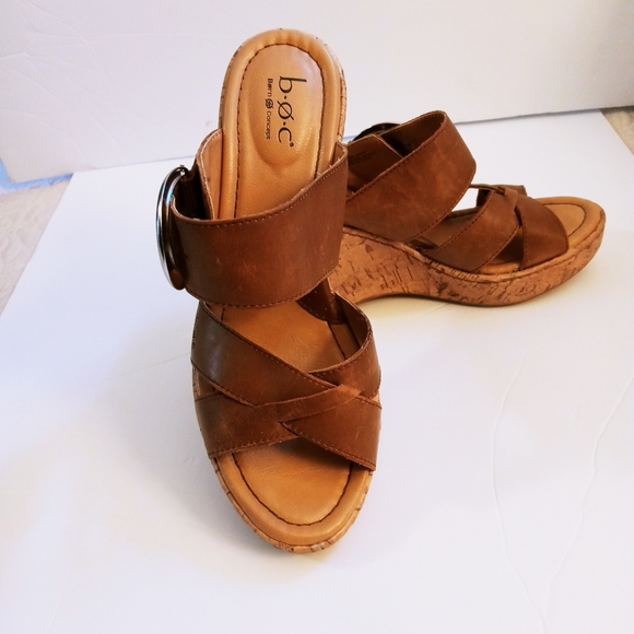 BOC Born | Shoes | Boc Born Strap Cork Wedge Sandals In Distressed ...